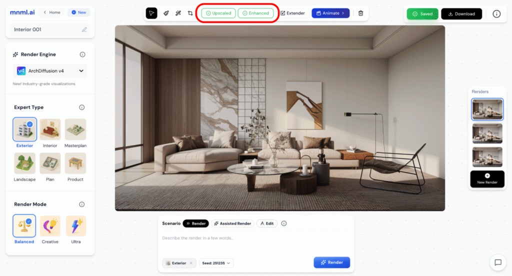 4K Upscale vs Render Enhancer – Guides & Tutorials – mnml.ai